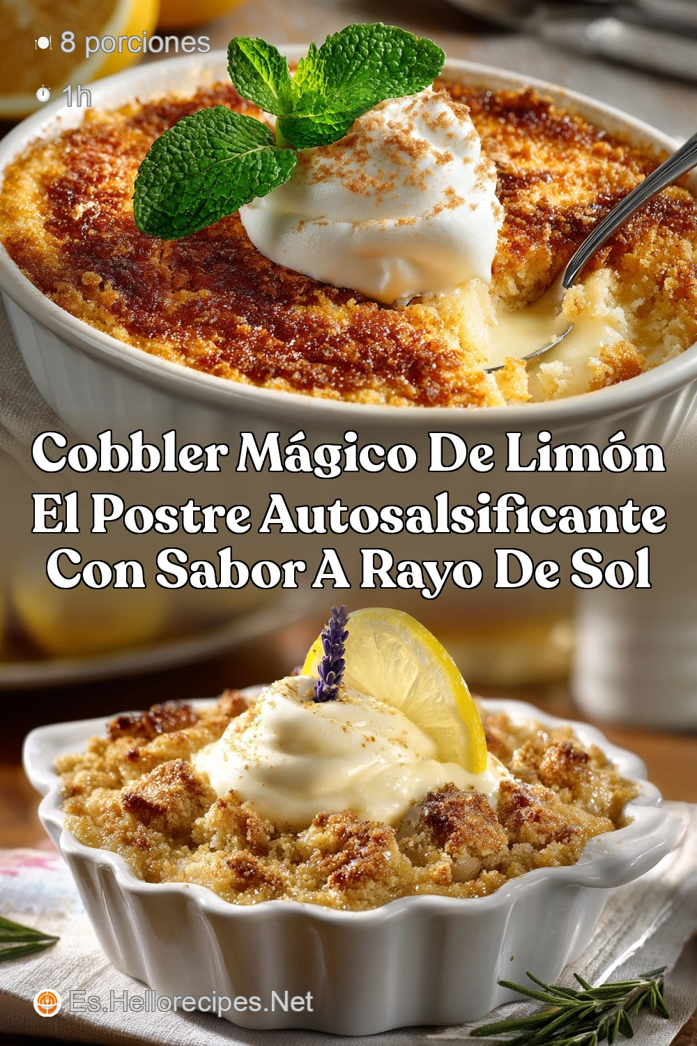 Cobbler Mágico de Limón Receta rápida cremosa y perfecta…